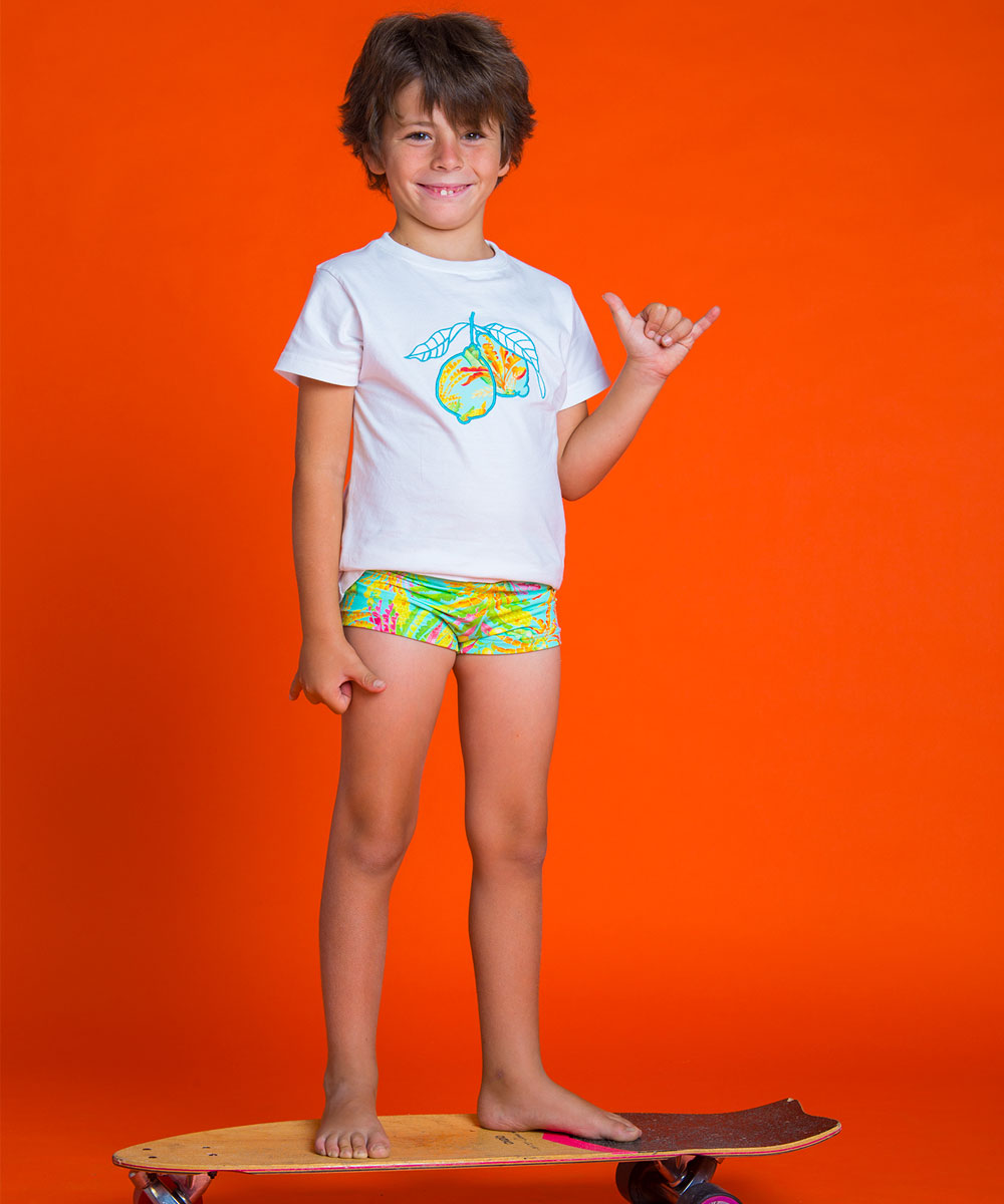 Boxer niño de licra coleccion banana de Munsuri Beachwear