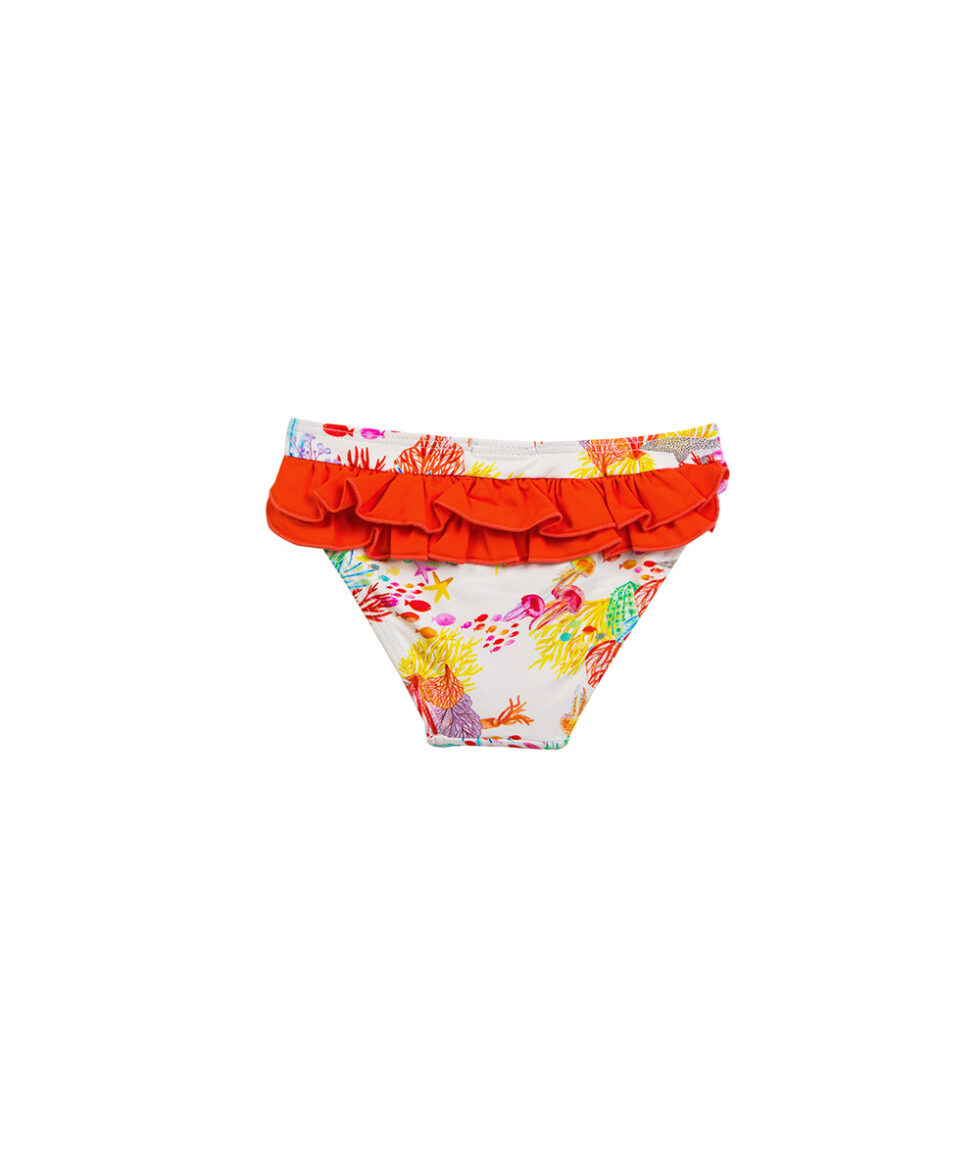Culetin niña con estampados colección coral de Munsuri Beachwear