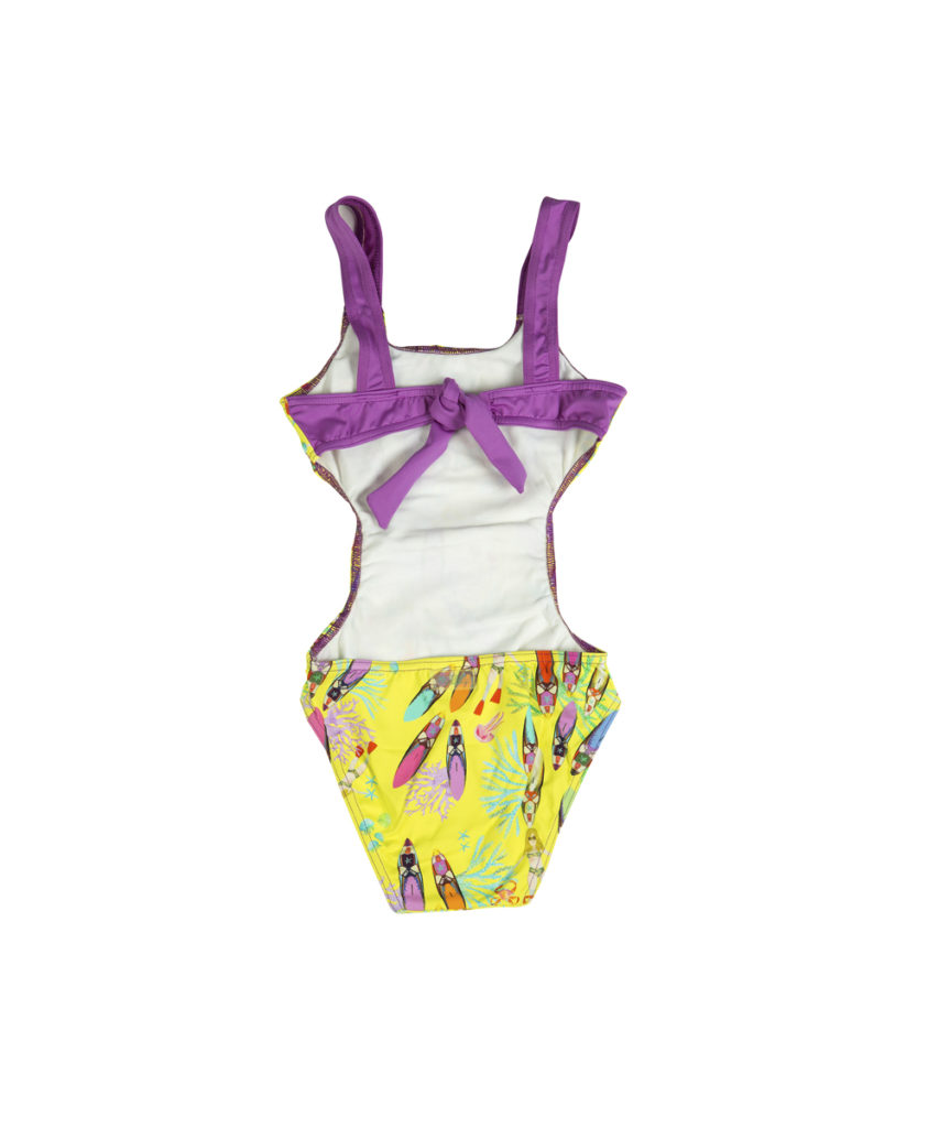 Trikini niña estampado colección Hawaii forrado en la parte delanetra